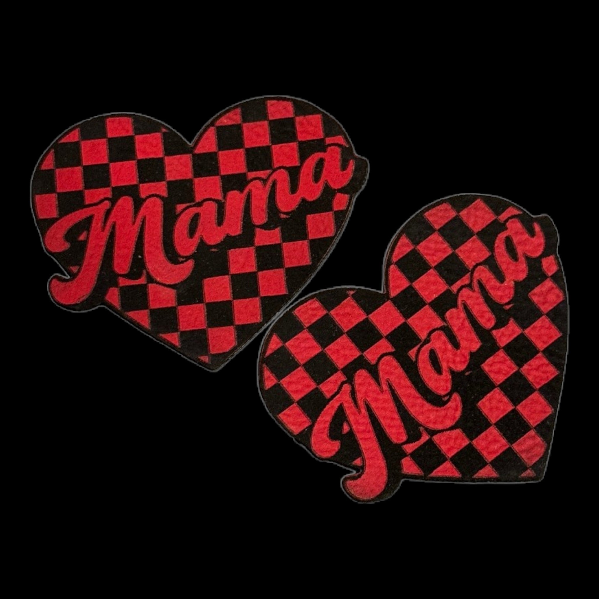 Motto- Checkered Heart Mama- Red – Saltwater Stitches Hat Company LLC
